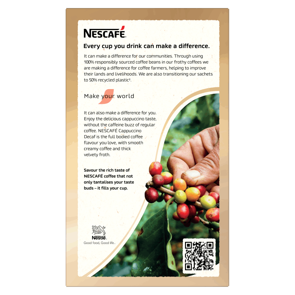 NESCAFÉ® Decaf Cappuccino sachets | Nescafé AU