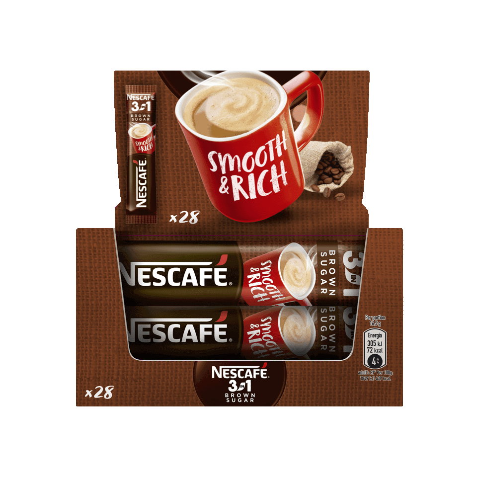 NESCAFÉ® 3in1 Brown Sugar paketėliai | Nescafé Lietuva