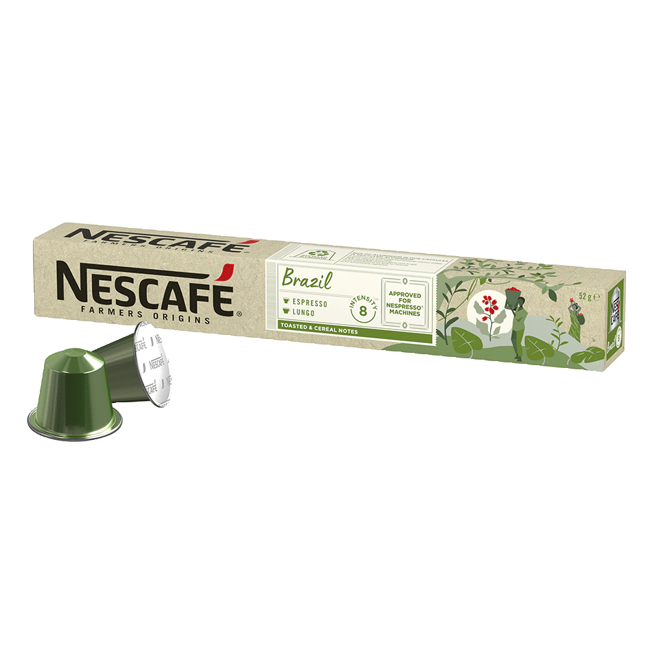 Cápsulas de NESCAFÉ® Farmers Origins Brazil Lungo | Nescafé Brasil