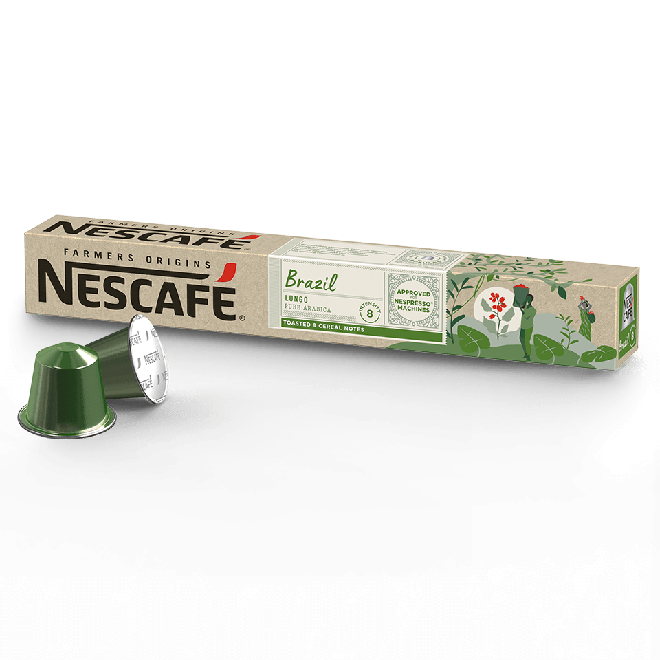 Cápsulas de café NESCAFÉ® Farmers Origins® Brazil Lungo | NESCAFÉ® ES